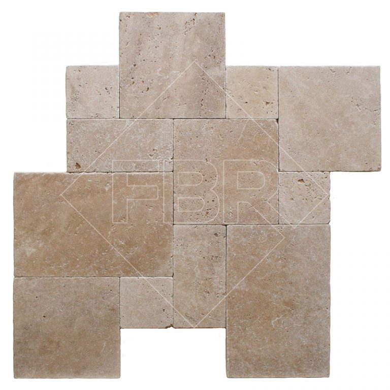 Ivory Tumbled Travertine Versaille Pattern – FBR Mermer